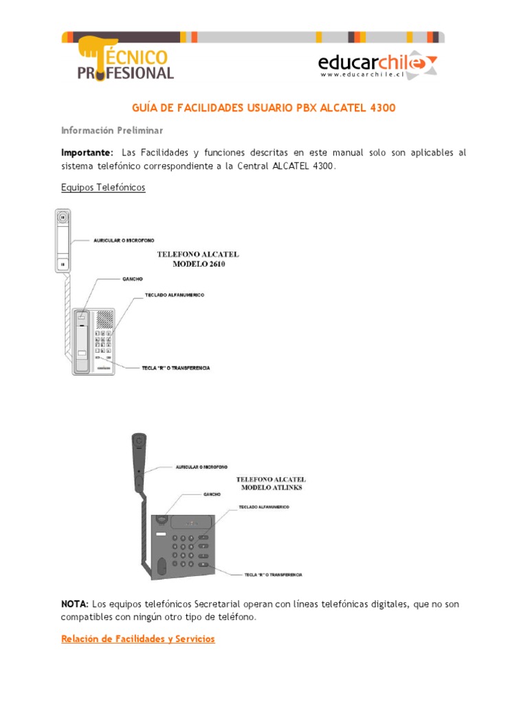 Alcatel 4300 | PDF | Teléfono | Telecomunicaciones