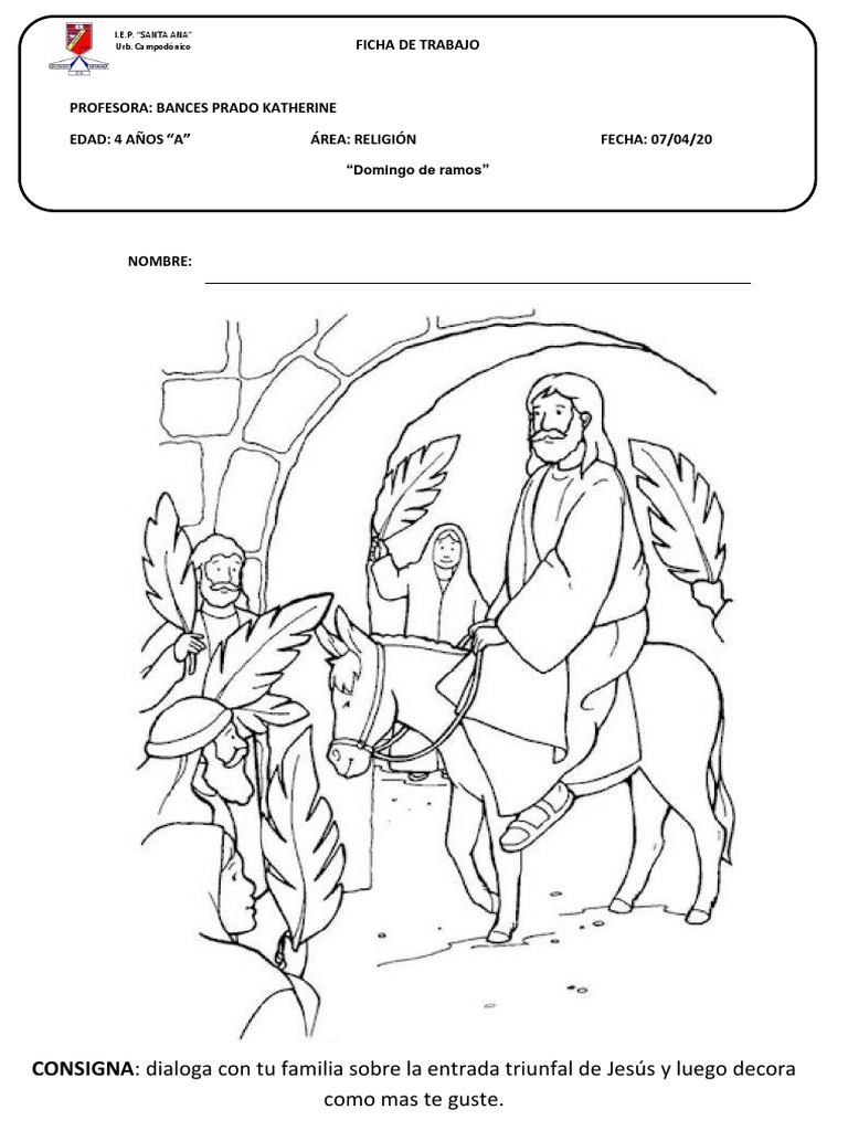 Ficha de Domingo de Ramos | PDF