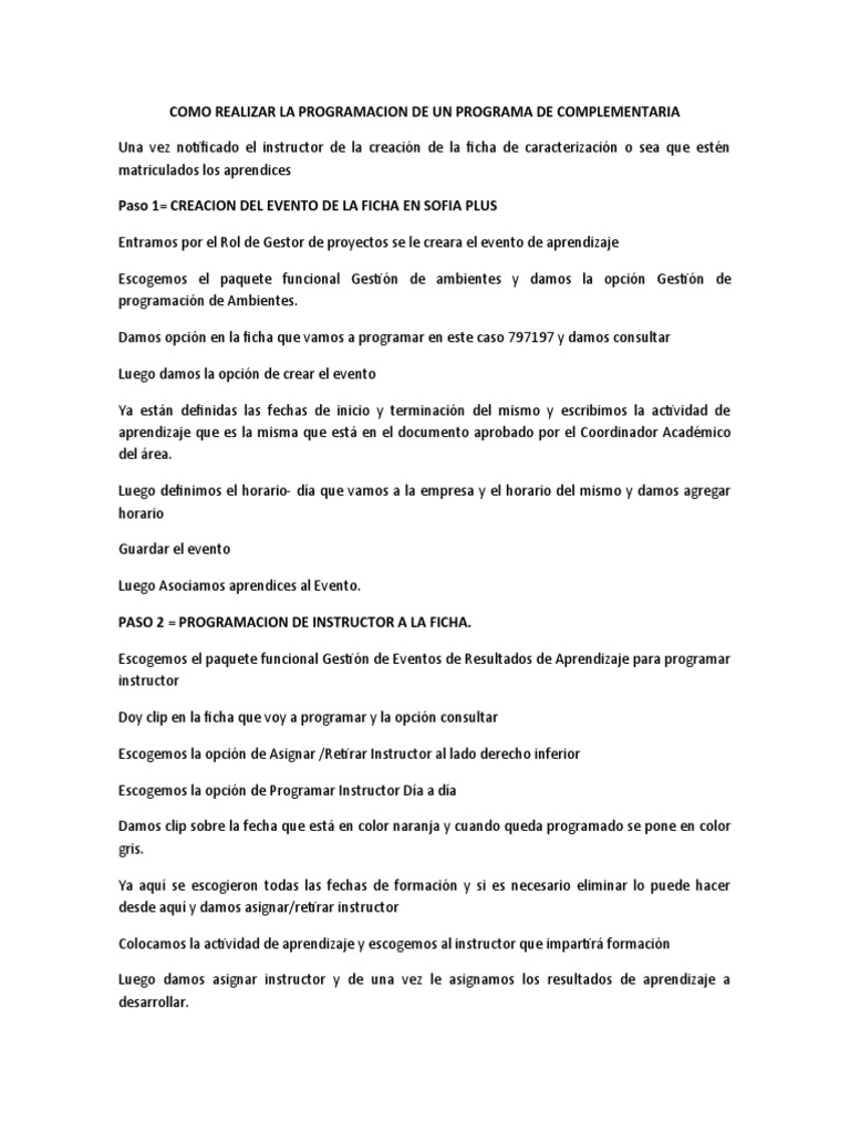 Como Programar Una Ficha de Complementaria | PDF | Informática | Aprendizaje