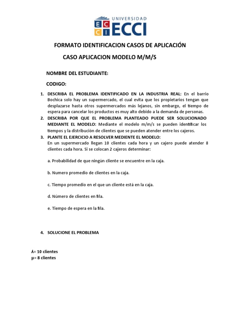Caso Aplicacion Modelo MMS | Descargar gratis PDF | Business | Enseñanza de matemática