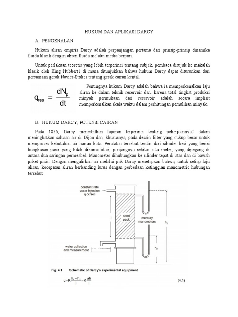 Hukum Dan Aplikasi Darcy | PDF