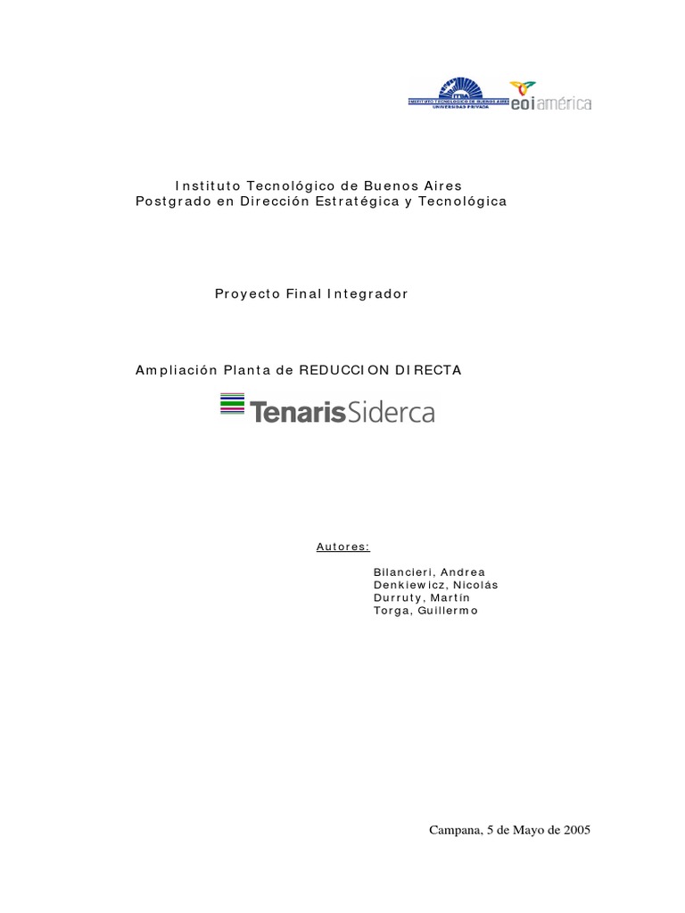 Ampliacion Planta Siderca PDF | PDF | Hierro | Acero