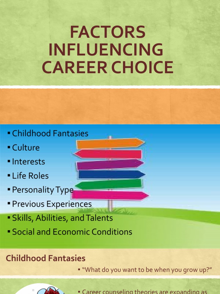 Factors Influencing Career Choice | PDF | Personality Type | Learning ...