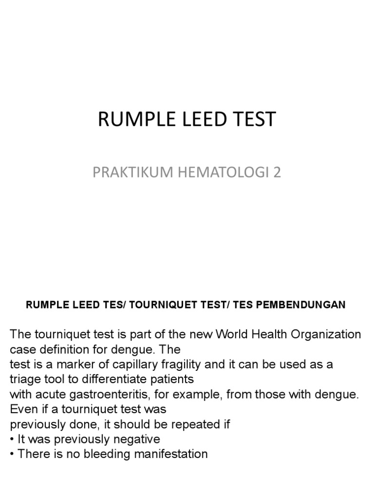 Rumple Leed Test | PDF