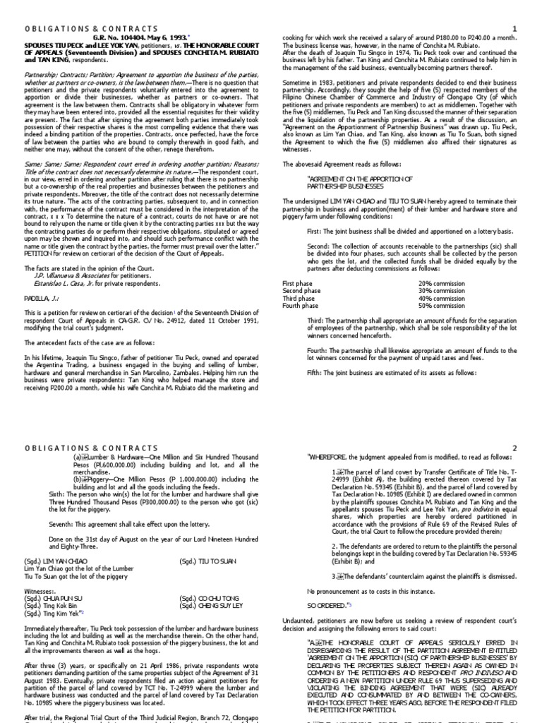 OBLICON Cases 1 | PDF | Pleading | Complaint