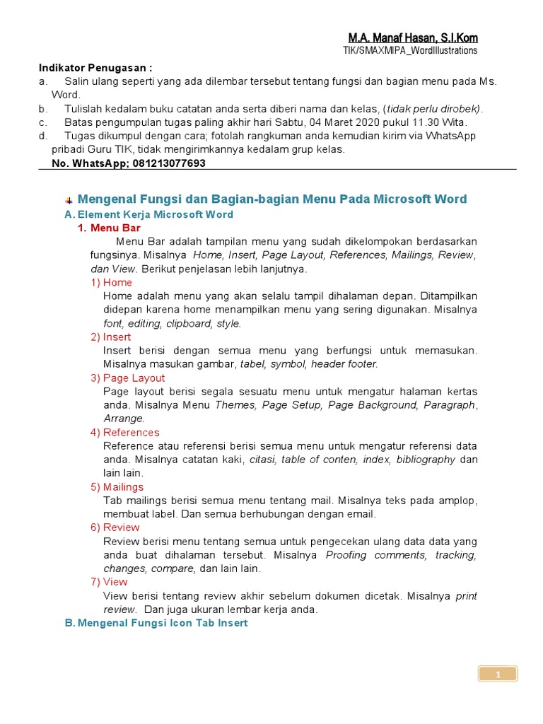 Tugas Menu Insert | PDF