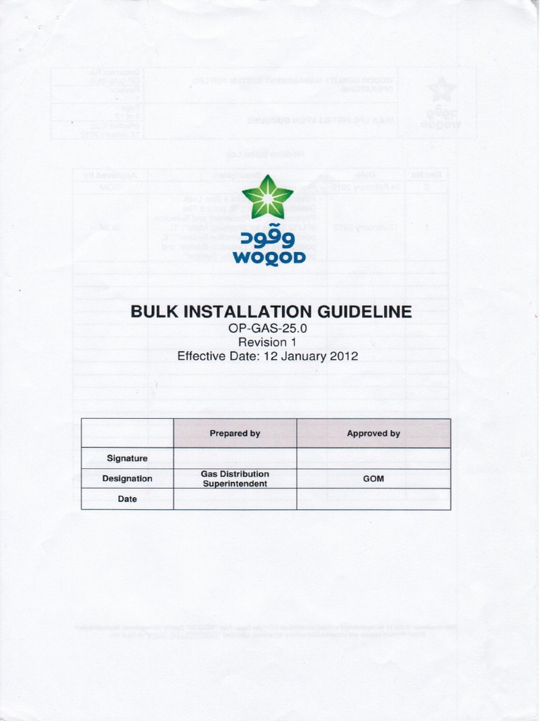 Woqod-Bulk Installation Guideline PDF | PDF