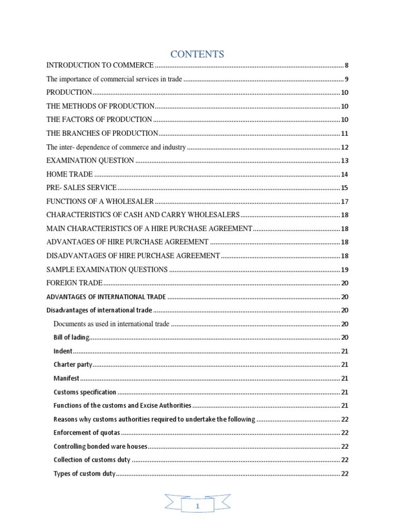 Commerce Notes PDF | PDF | Retail | Sales