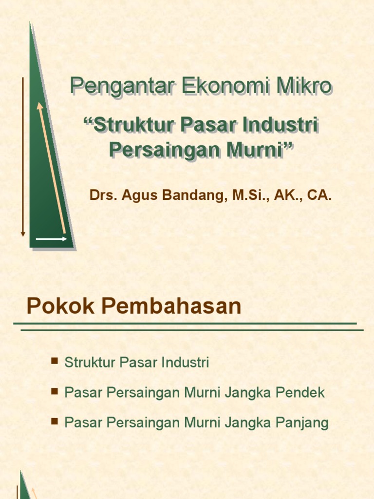 Pengantar Ekonomi Mikro - Modul 5 - Struktur Pasar Industri Persaingan Murni | PDF