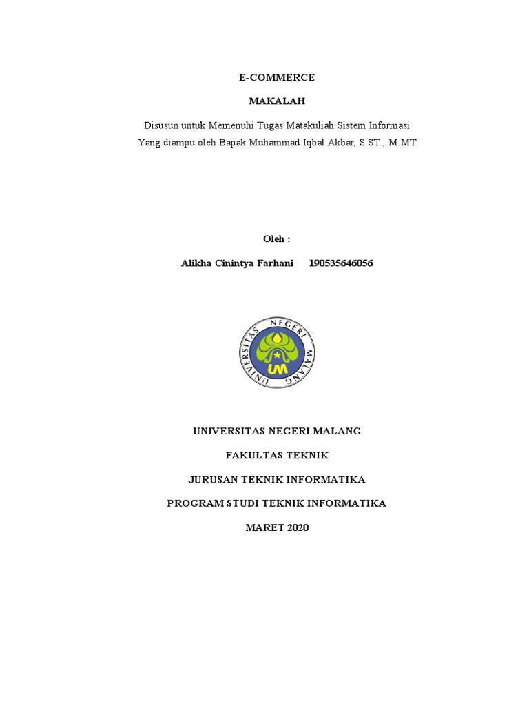 Makalah E-Commerce | PDF | Komputer