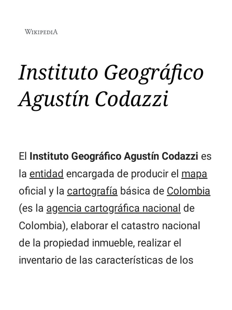Instituto Geográfico Agustín Codazzi - Wikipedia, La Enciclopedia Libre ...