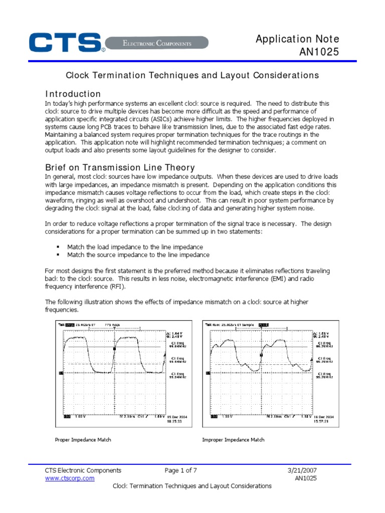 Clock Termination Techniques Explained | PDF | Electromagnetic ...