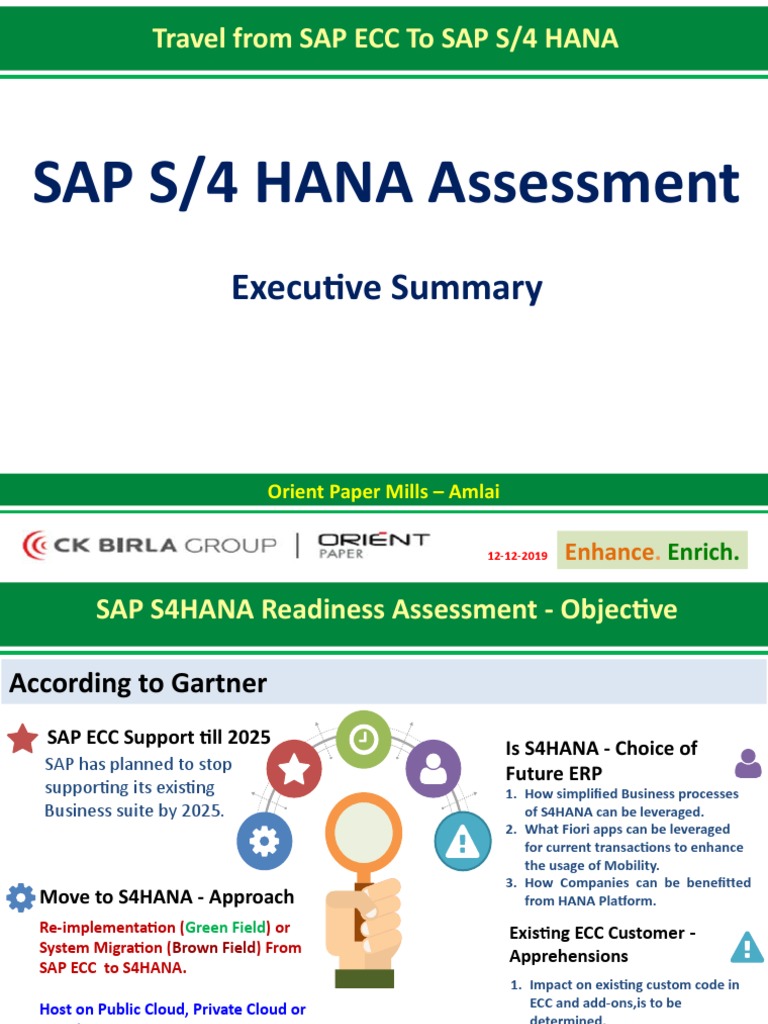Presentation by OPM For Upgrading SAP ECC To S4-HANA | PDF | Sap Se | Business