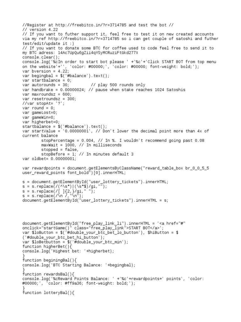 Script Multiply BTC Freebitcoin | PDF | Computing And Information Technology