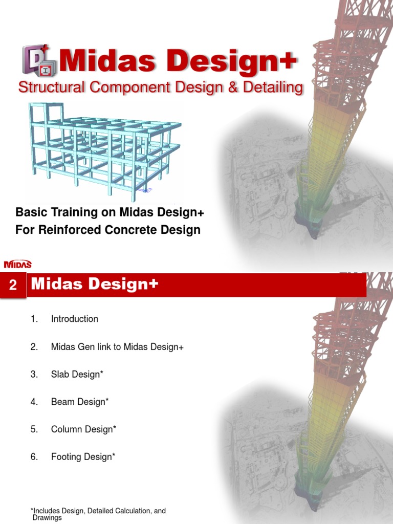 Midas Design+ | PDF | Beam (Structure) | Civil Engineering