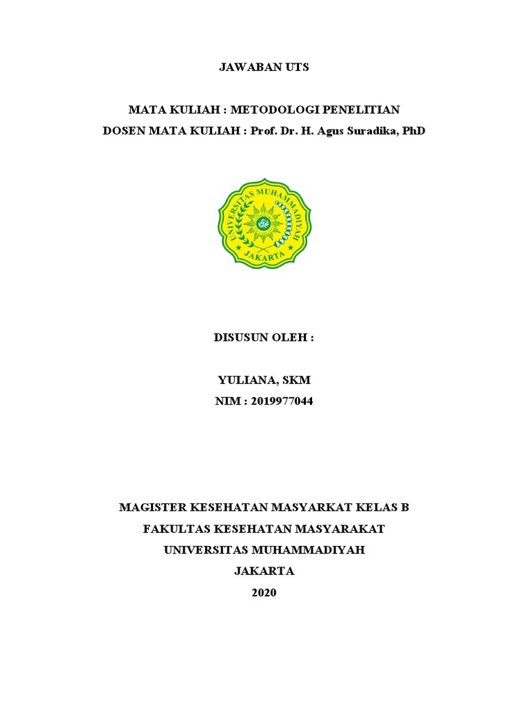 Uts Metodologi Penelitian | PDF