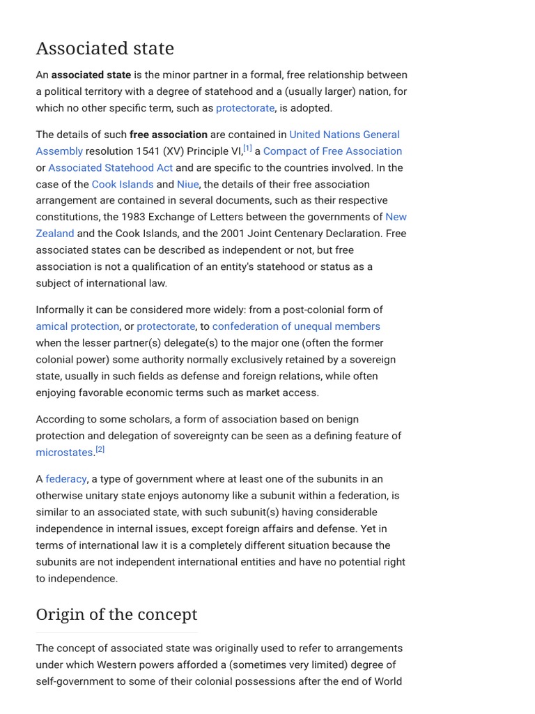 Associated State: Origin of The Concept | Download Free PDF | Cultural ...