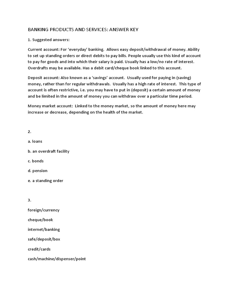 Banking Products Overview | PDF