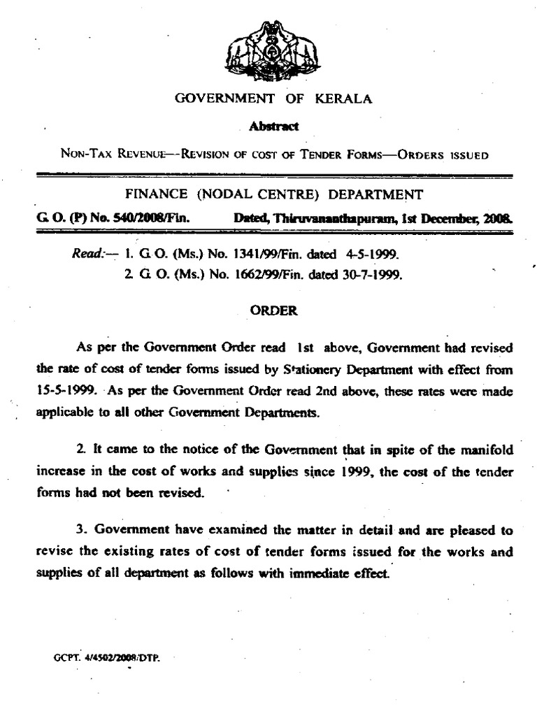 Cost of Tender Document | PDF