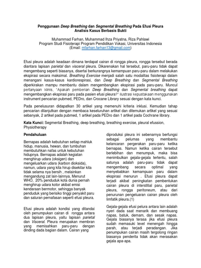 Latihan Segmental Breathing untuk Efusi | PDF