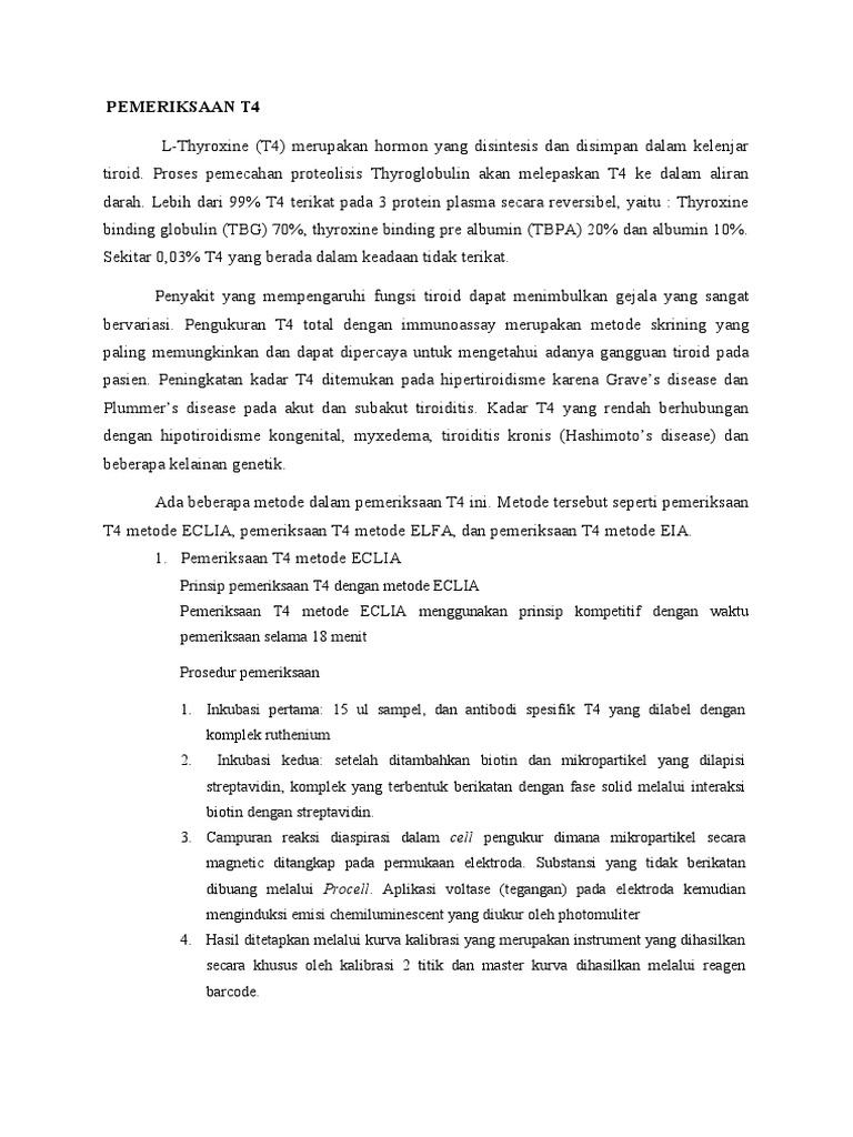 Patofis (Pemeriksaan T4) | PDF