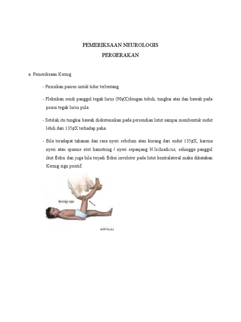 Pemeriksaan Neurologis: Petunjuk Lengkap tentang Tes Kernig, Brudzinski ...