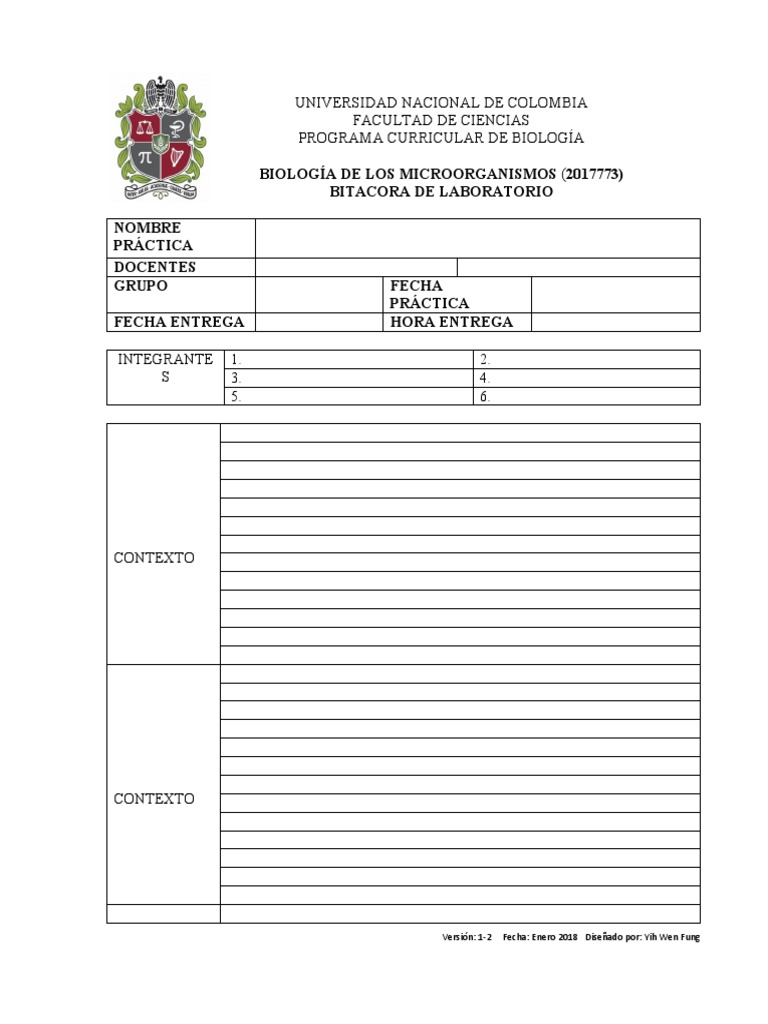 BITACORA LABORATORIO Biología Microorganismos | PDF