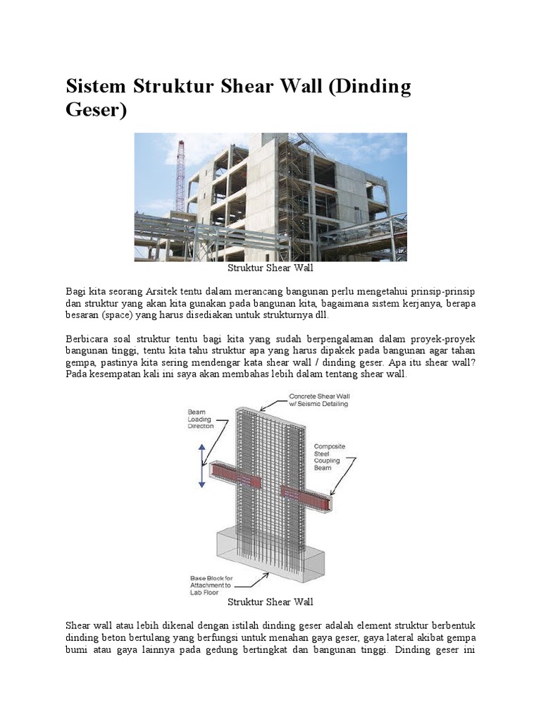 Shear Wall Dinding Geser PDF | PDF