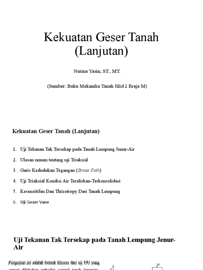 Kekuatan Geser Tanah (Lanjutan) | PDF | Sains & Matematika