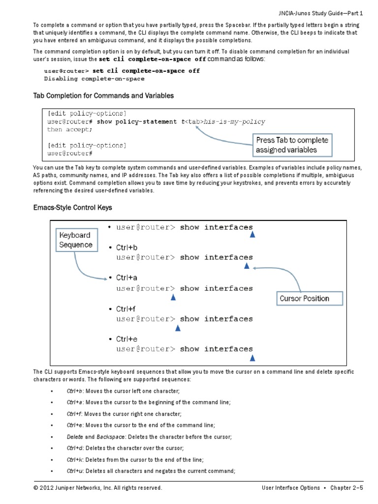 JNCIA-Junos CLI Command Completion Guide | PDF