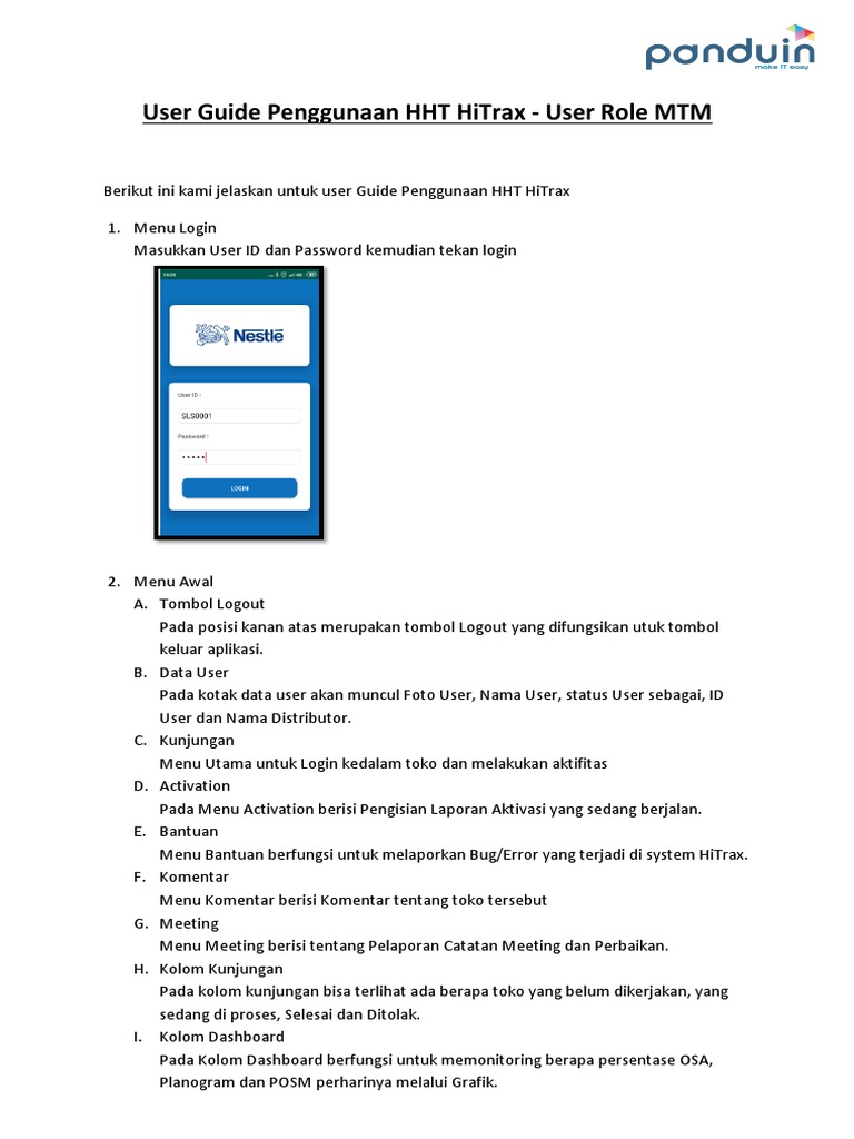 Panduan Penggunaan HHT HiTrax | PDF