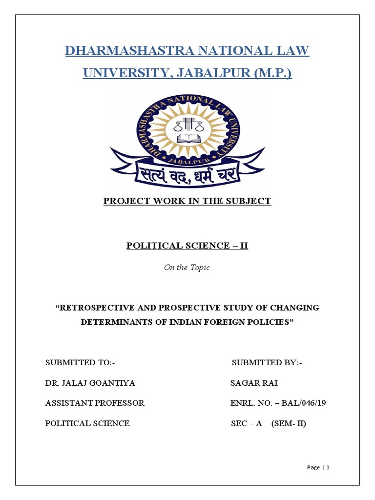 Political Science Project (SEM-II) | PDF | Non Aligned Movement ...