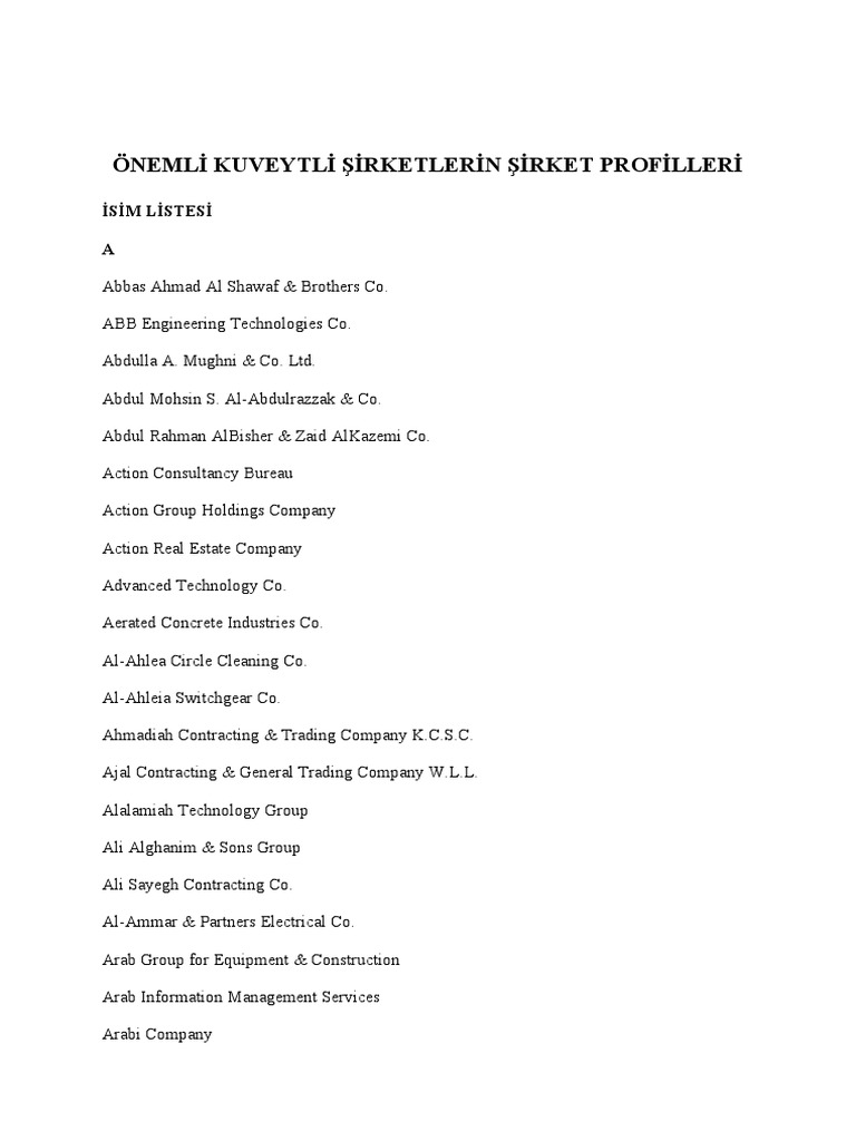 Kuwait Companies List | PDF | Switch | Relay
