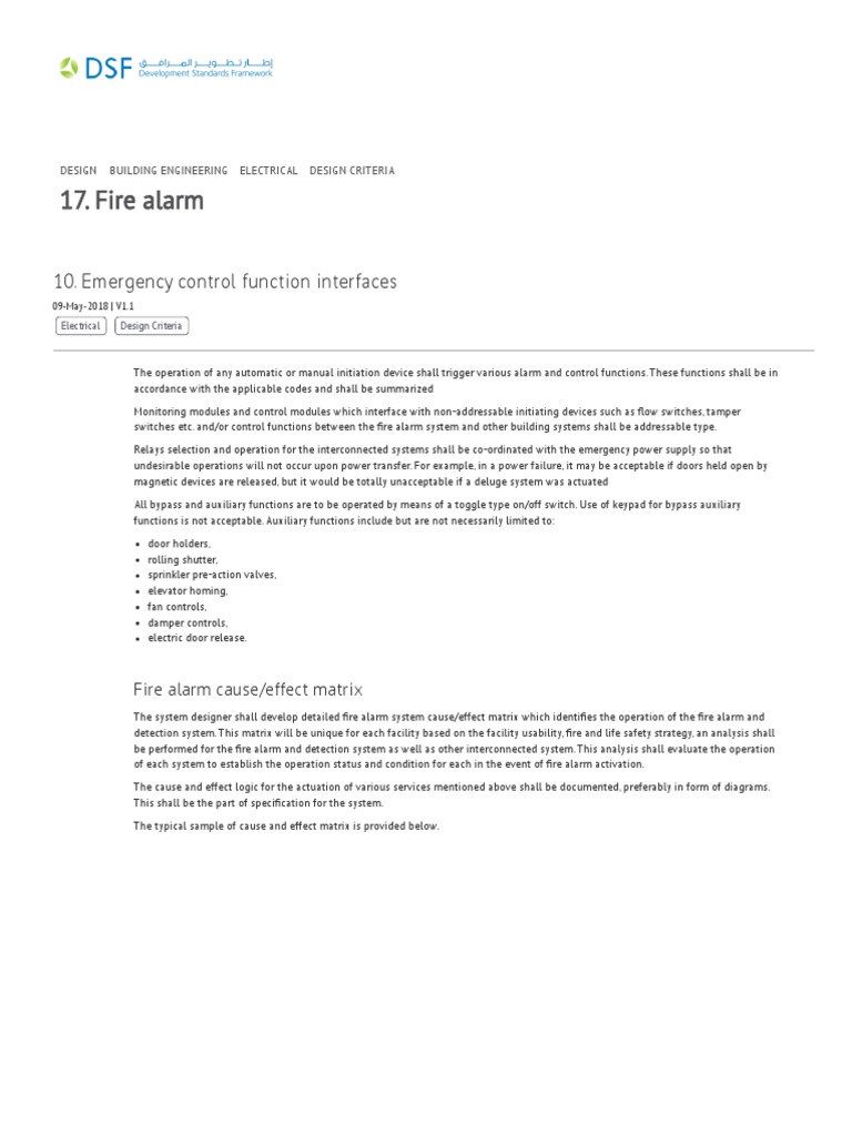 Fire Alarm: 10. Emergency Control Function Interfaces | PDF ...