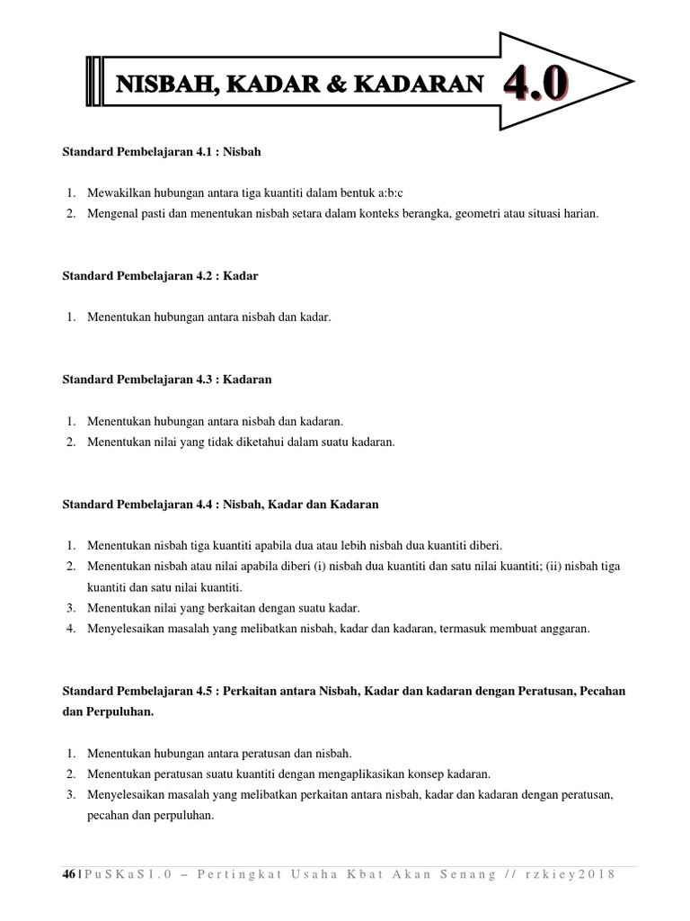 B4 - Nisbah, Kadar Dan Kadaran | PDF