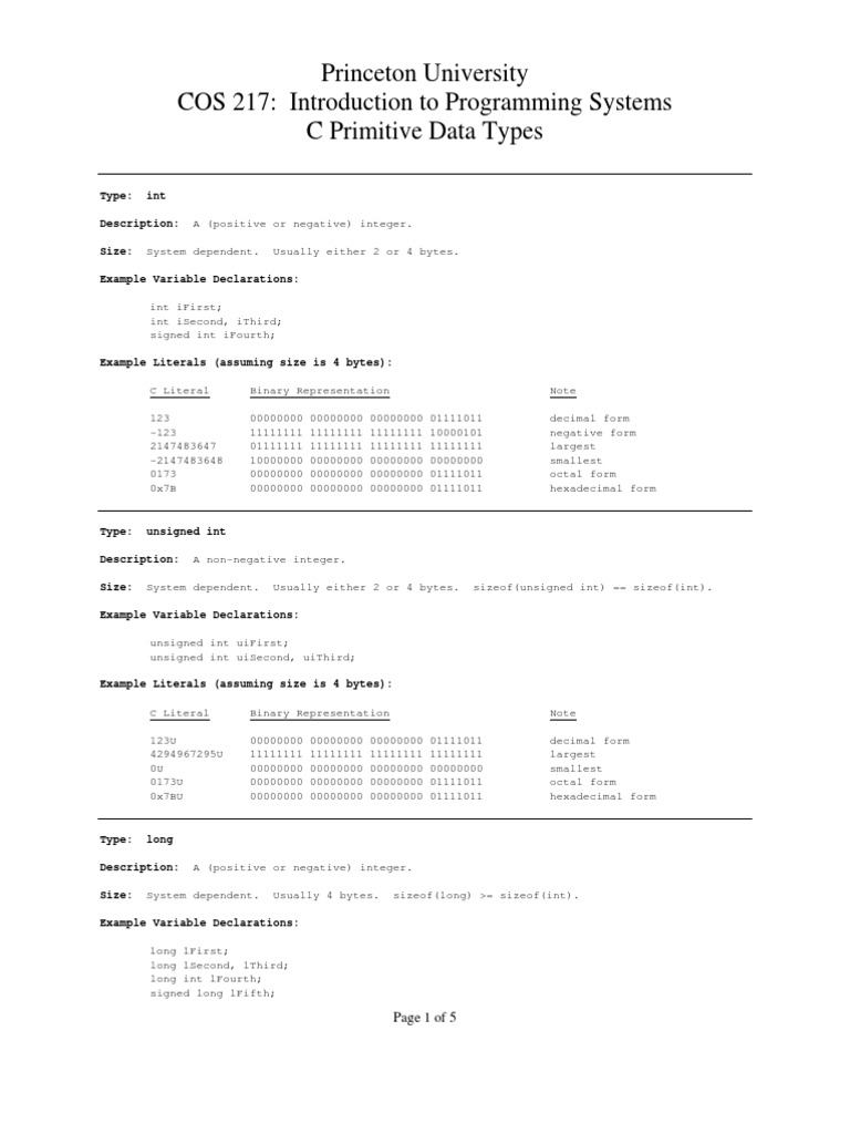 Princeton University COS 217: Introduction To Programming Systems C ...