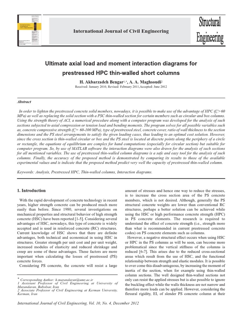 Column Element Diagram Interaction PDF | PDF | Prestressed Concrete ...