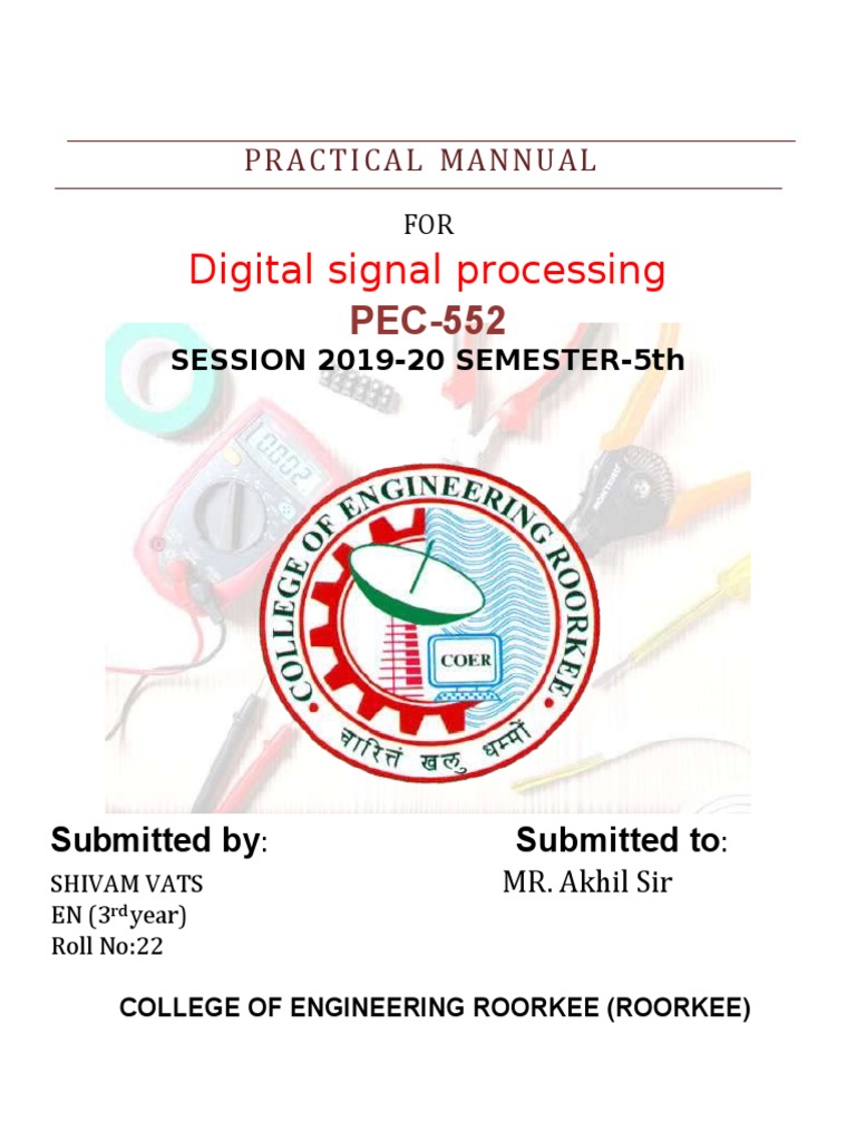 DSP Mannual With Matlab | PDF | Digital Signal Processing | Sine