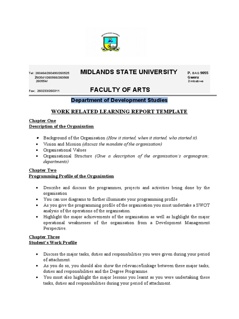 Midlands State University Faculty of Arts: Department of Development ...