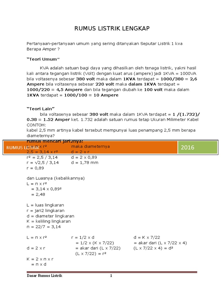 Rumus Listrik Lengkap1 | PDF