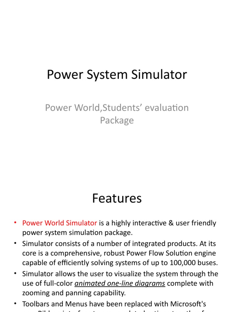 Power System Simulator: Power World, Students' Evaluation Package | PDF ...