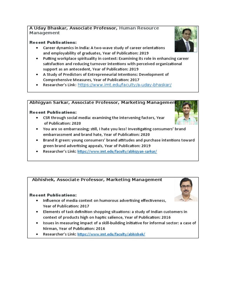 Researcher Profiles and Publications | PDF | Brand | Marketing