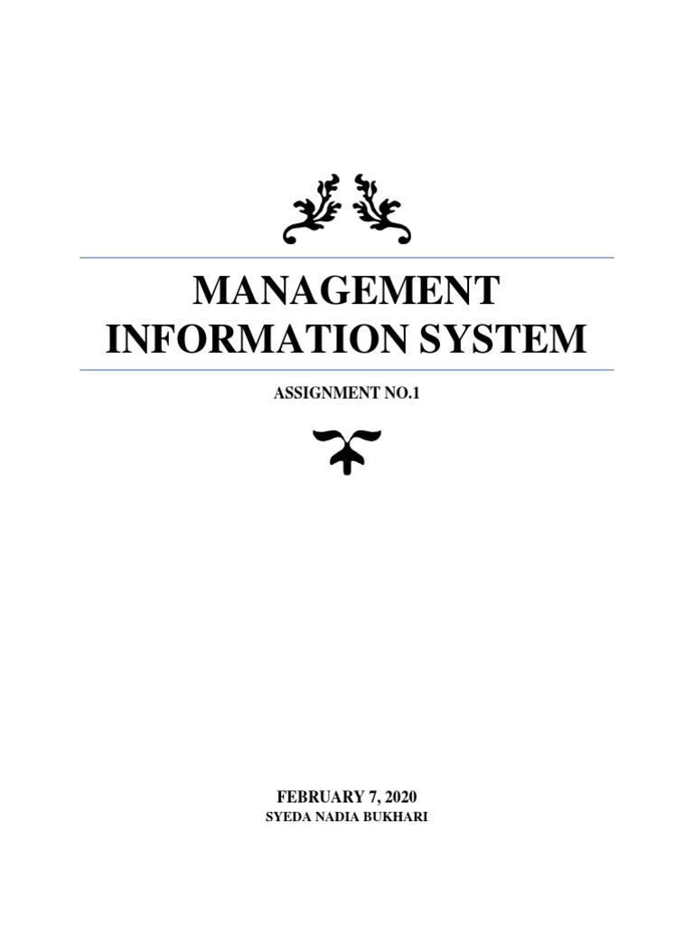 Management Information System: Assignment No.1 | PDF | Enterprise Resource Planning | Inventory