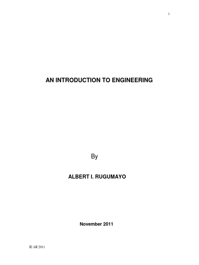 Introdiction To Engineering PDF | PDF | Scientific Method | Goal