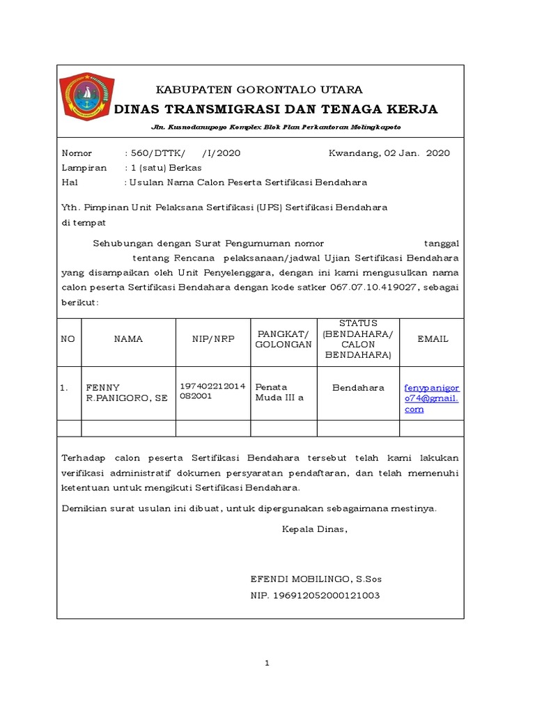 Format Surat Usulan | PDF