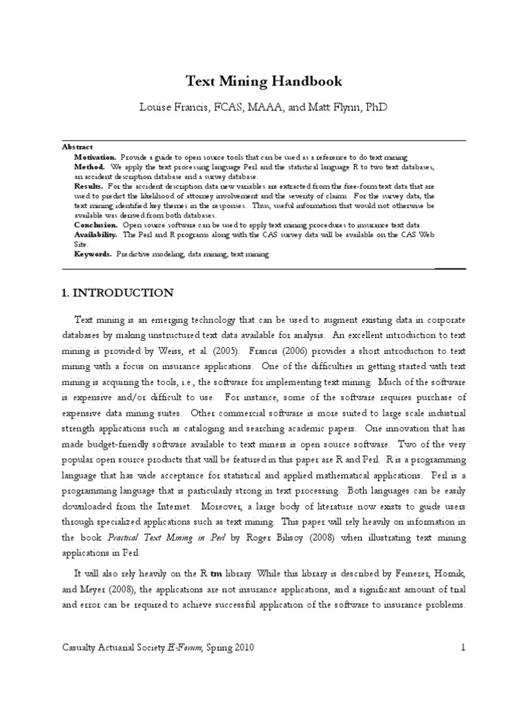 Text Mining Handbook | PDF | R (Programming Language) | Database Index