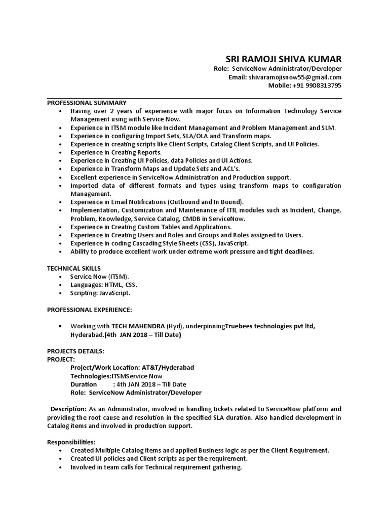 ramojishiva-snowdeveloper-2yrs-resume-pdf-service-level-agreement