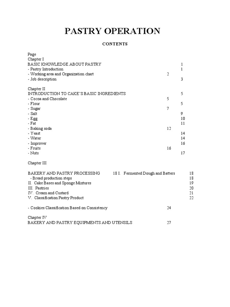 Pastry Operation | PDF | Flour | Custard
