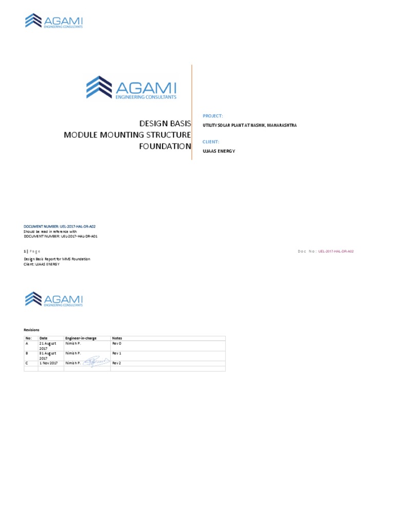 Design Calculations For Foundations For A Solar MMS | PDF | Deep ...