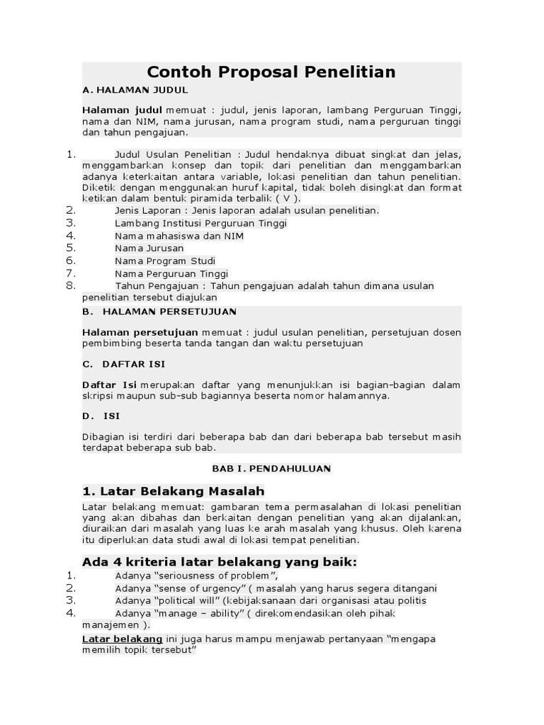 Contoh Proposal Penelitian | PDF